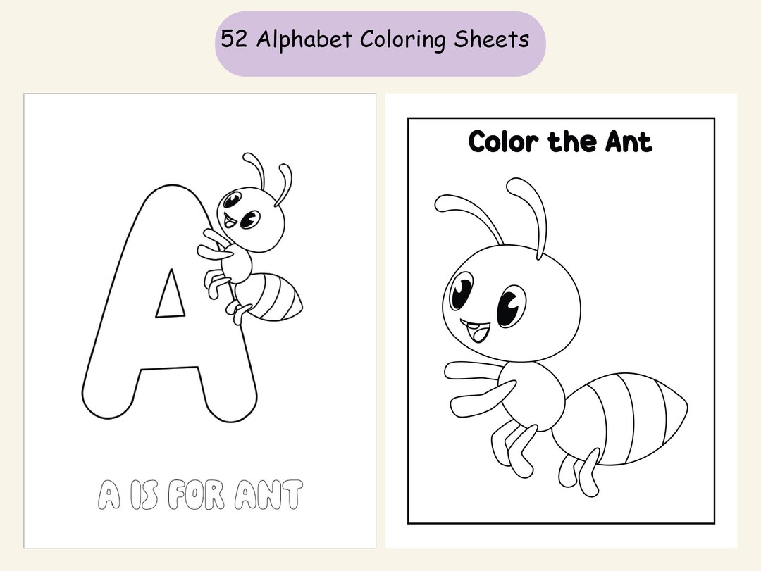 52 ABC Colouring Pages | Alphabets Colouring Worksheets | Coloring ...