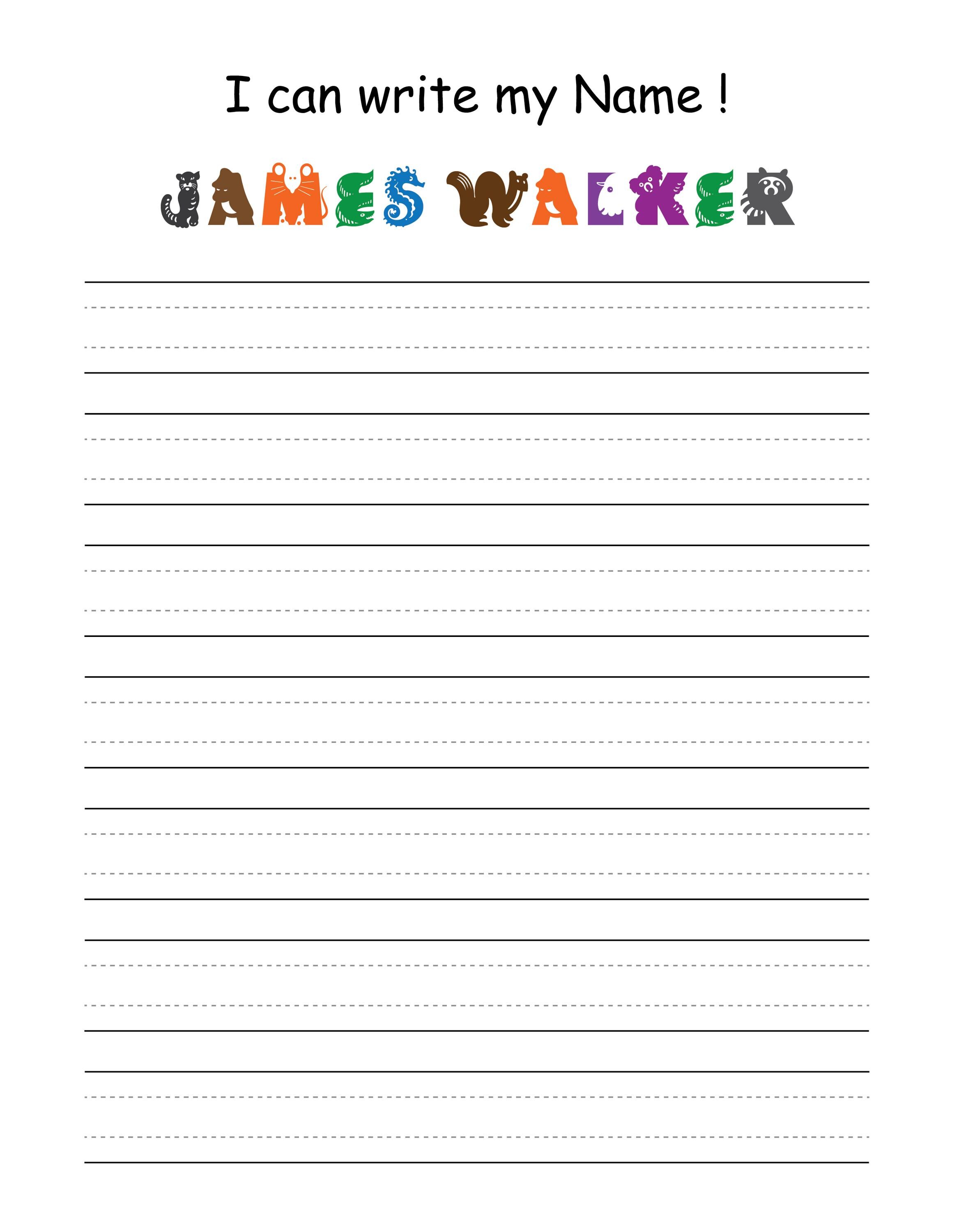 Editable Name Tracing Worksheet for Kids – Custom Handwriting Practice ...