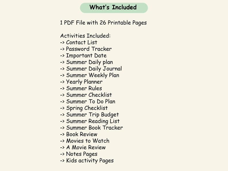 Printable Summer Planner for Kids and Parents , Daily & Weekly Schedule ...