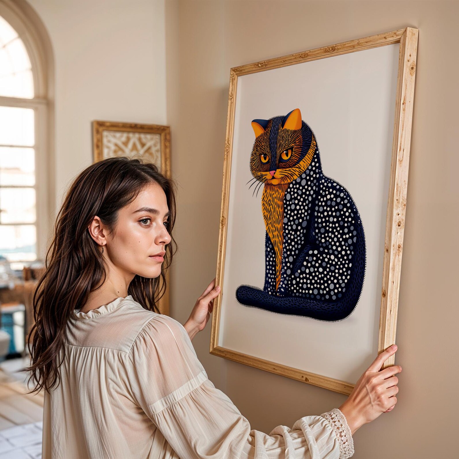 Cat Print, Kitty Poster, Purr Art, Elegant Wall Art, Chic Illustration ...