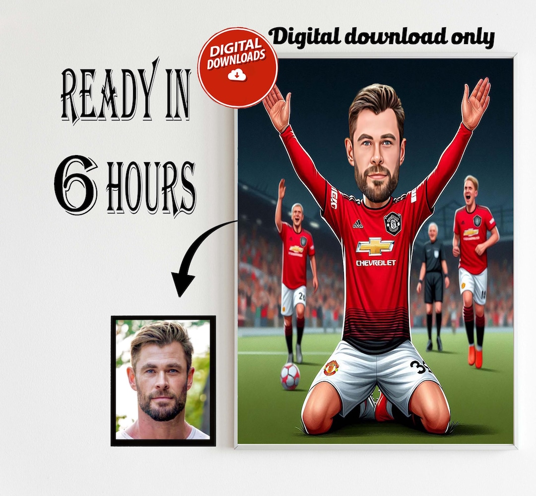 Manchester United Soccer Player Cartoon Portrait, Soccer Caricature ...