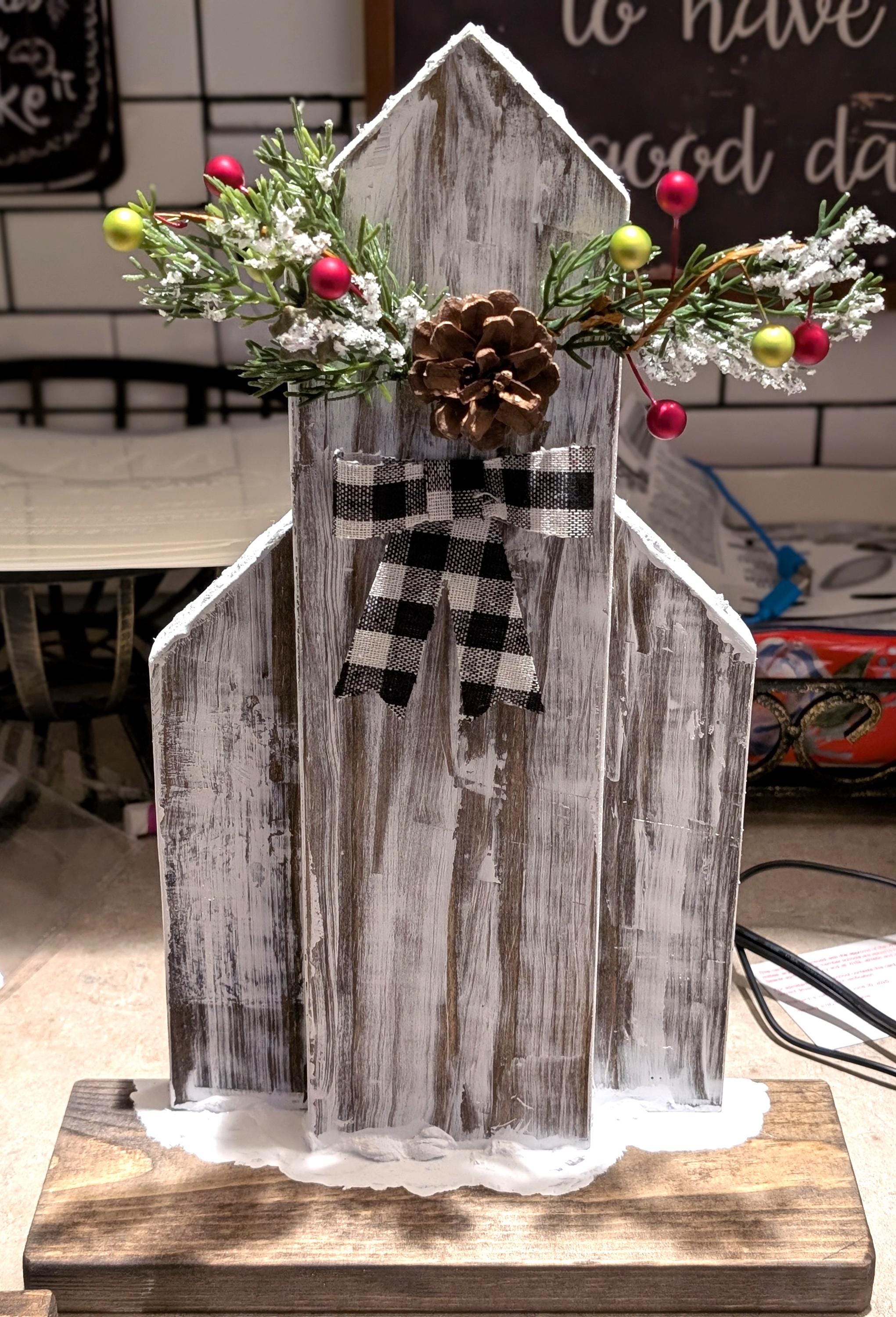 Wooden Rustic Snow Covered Church - Etsy