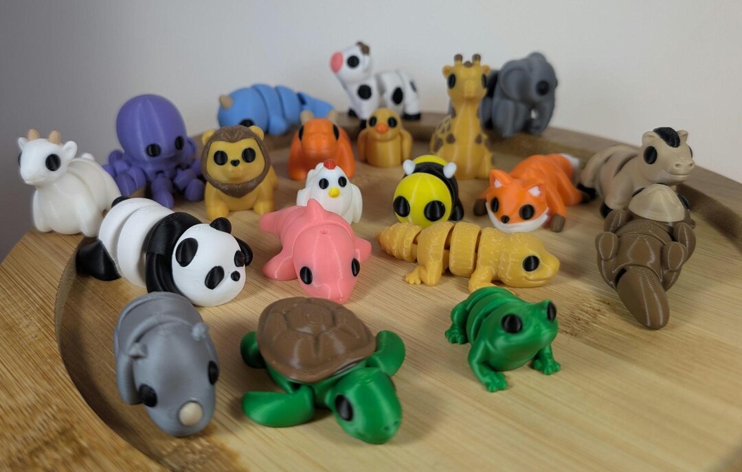 Mini Pocket Pets - 3D Printed Articulated Fidget Toys, Tiny Animal ...