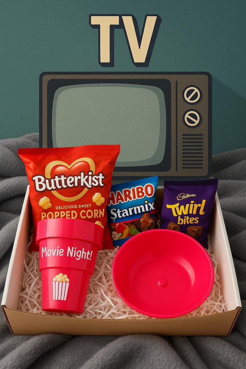 Movie Night Snack Box Popcorn Candy & Treats Gift Set Netflix Night ...