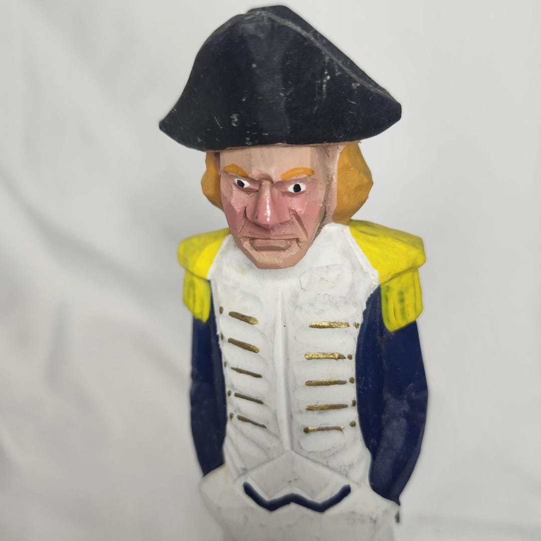 Hand Carved Folk Art - 1700s Ship Captain - No Base - 7.5 Inch Figure ...