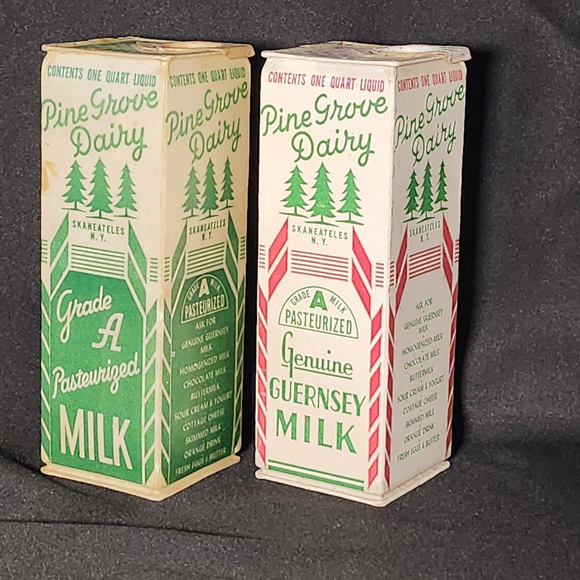 Rare Vintage 1950’s Milk Cartons From Pine Grove Farms Dairy - Etsy