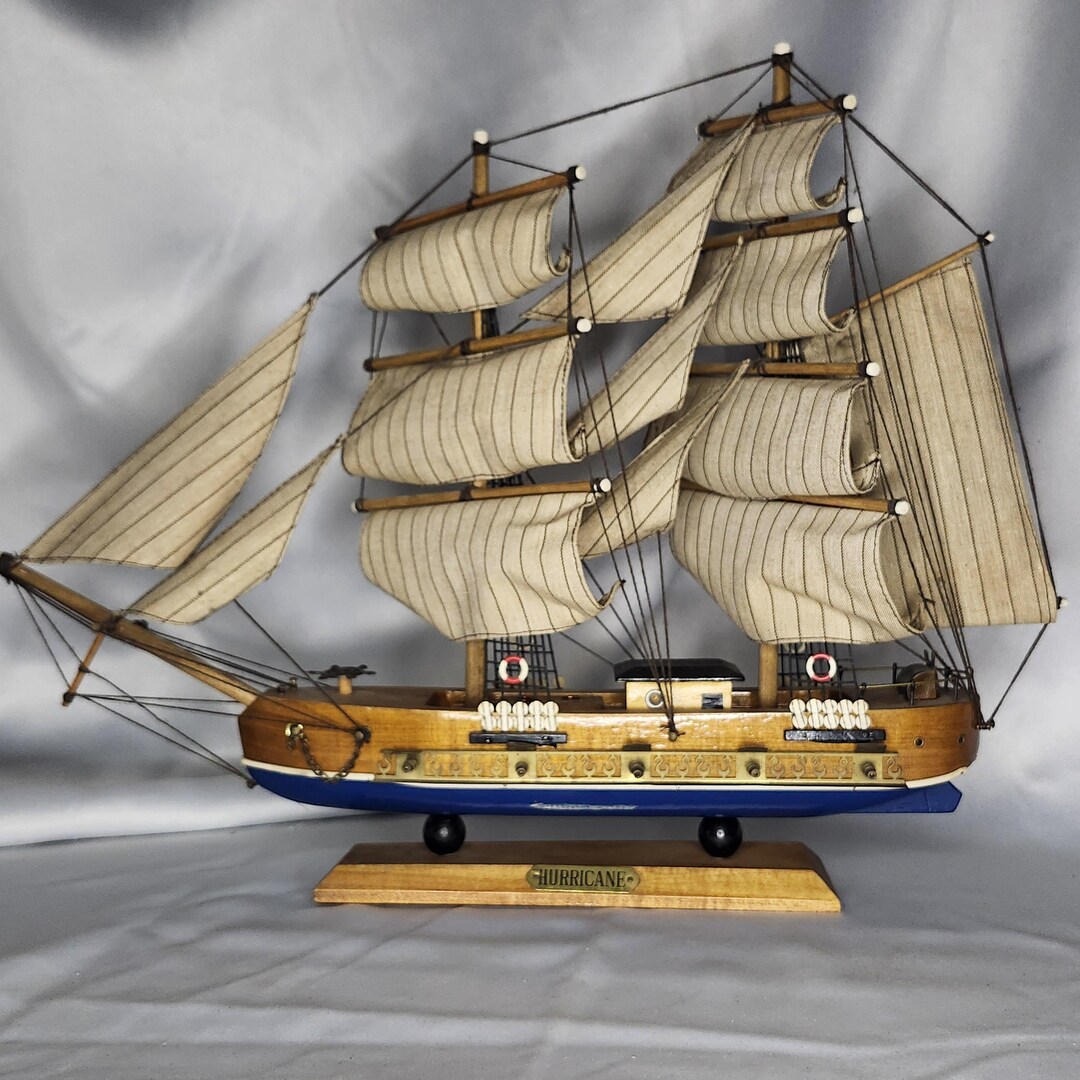 Model Tall Ship “hurricane” - Wood & Cloth Sails - All String Rigging ...