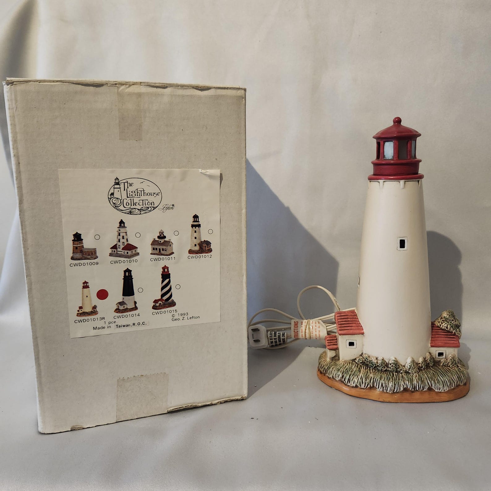Historic American Lighthouse Lamp Figurine Lamp - Cape May NJ 1993 ...