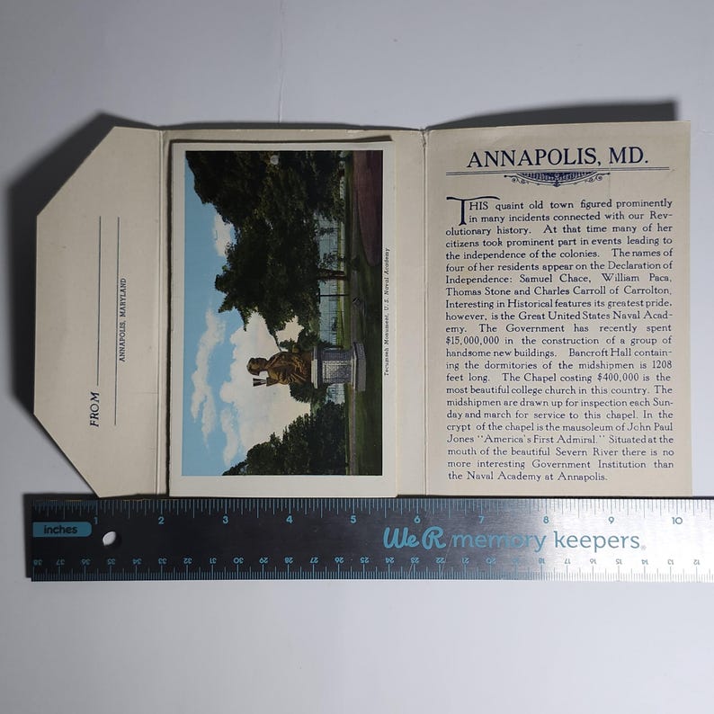 Vintage Postcards Accordion Folding Set - US Naval Academy - Annapolis ...