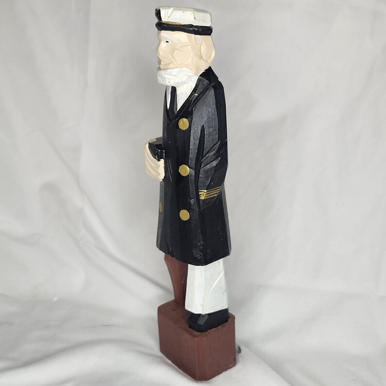 Old Salt - Hand Carved Wooden Statue 12" - the Old Captain With Peg Leg ...
