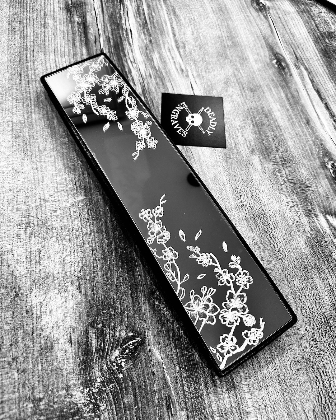 Cherry Blossom Engraved Car Mirror: Handmade Convex Rearveiw Show ...