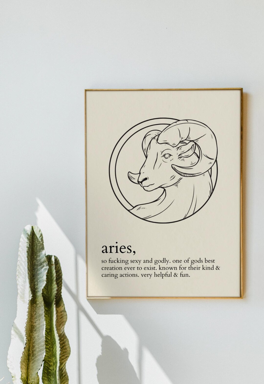 ARIES Definition Wall Art, Zodiac Sign Wall Art, Aesthetic Print, Wall ...