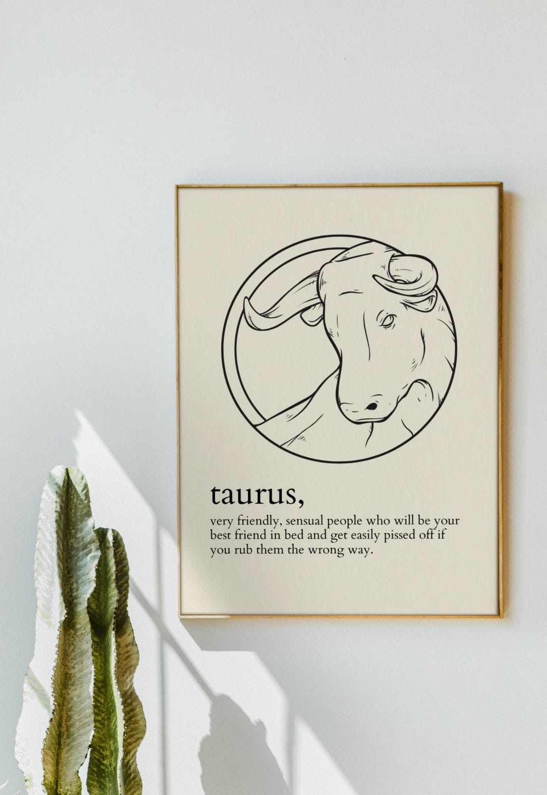 TAURUS Definition Wall Art, Zodiac Sign Wall Art, Aesthetic Print, Wall ...