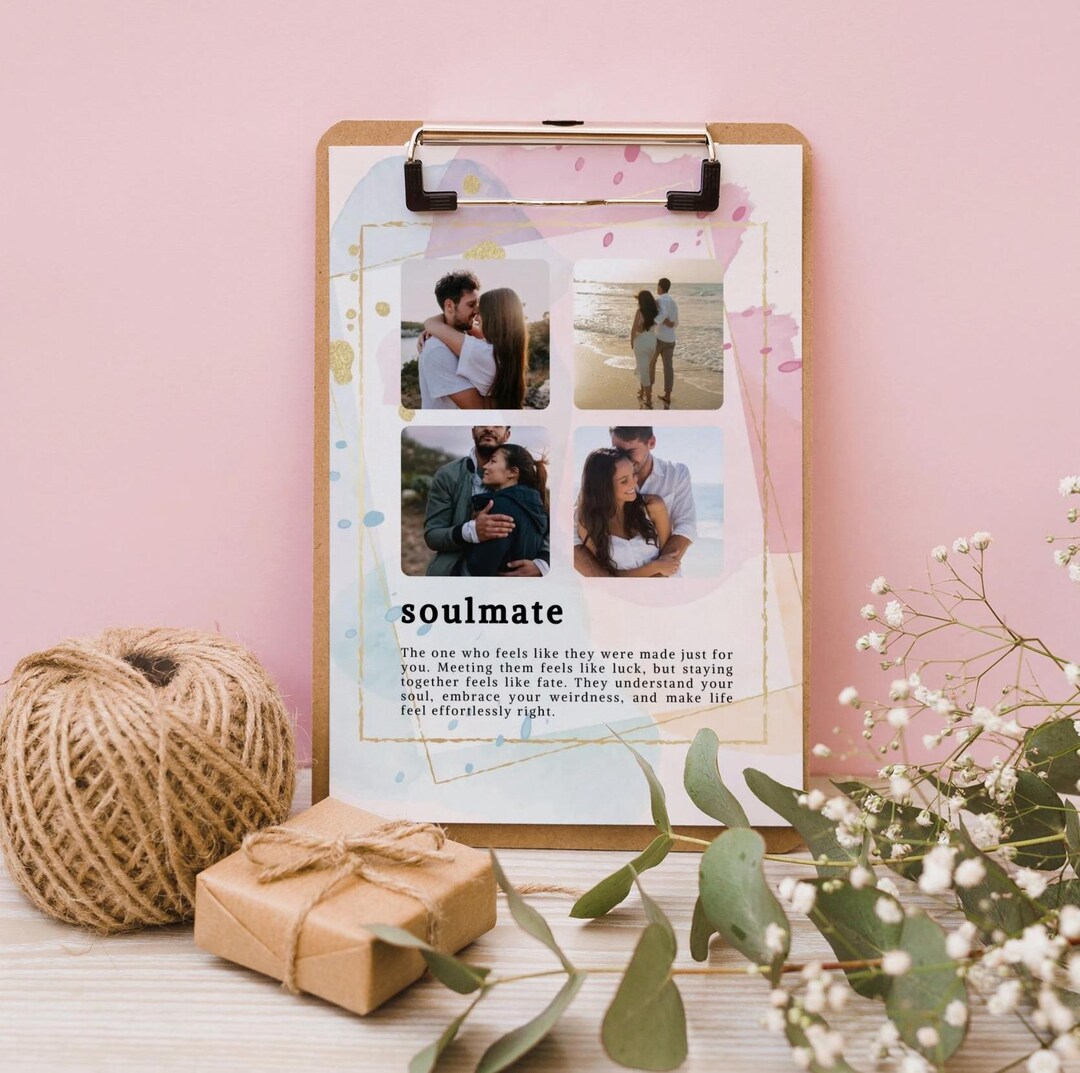 Soulmate Wordle Photo Album Custom Gift for Her Birthday Gift ...