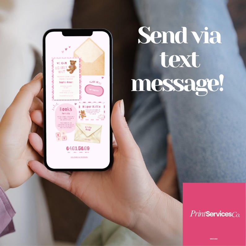 Cute Teddy Bear Girl Baby Shower Website Invite, Countdown and ...