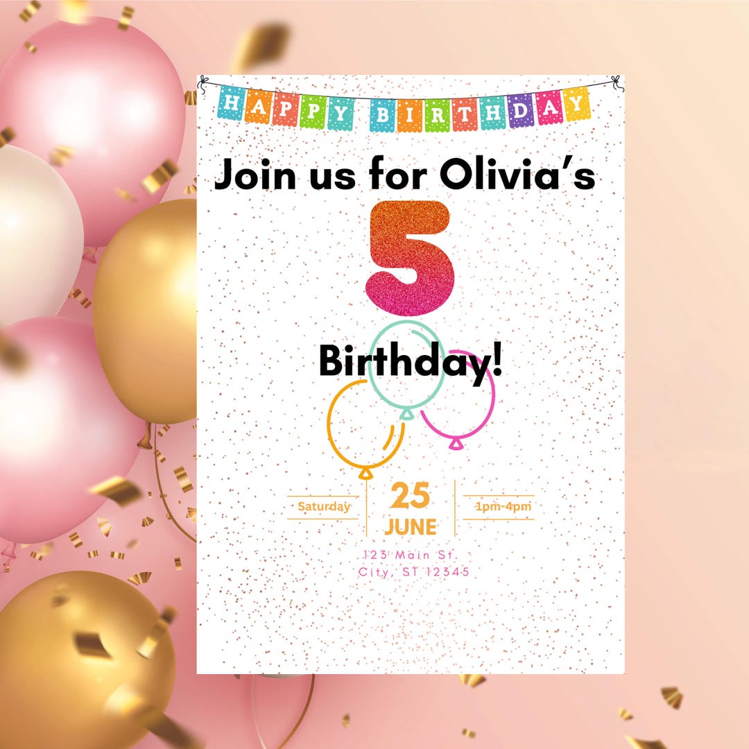 Editable Birthday Party Invitation - Etsy