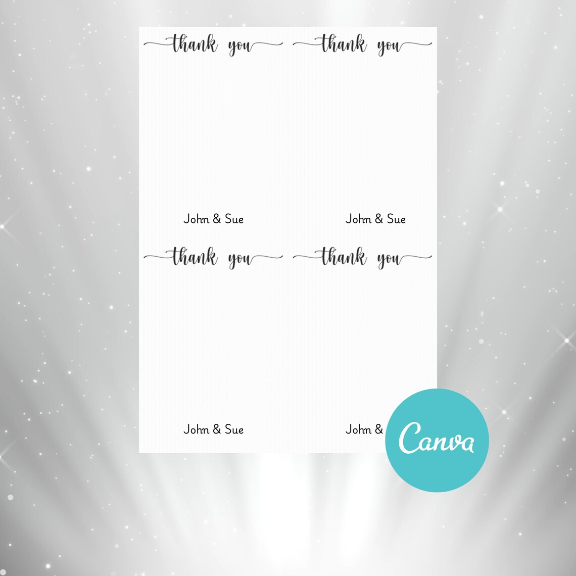 Editable Thank You Note Template: Canva Printable Card (digital ...