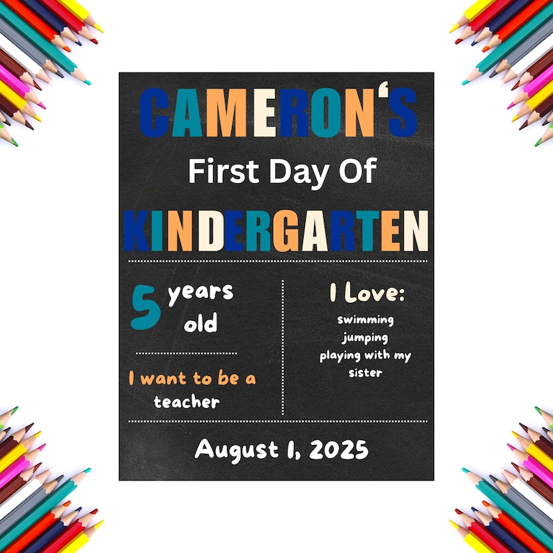 Editable First Day of School Sign Template | Canva Printable | Back to ...