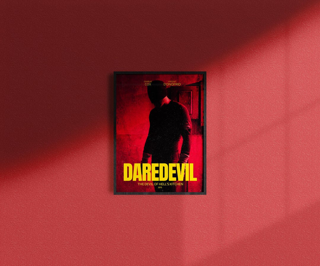 Daredevil Minimalist Poster Grunge Superhero Art Print Marvel Wall ...