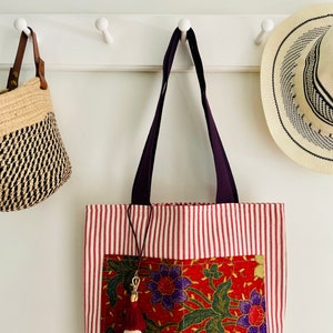 Colorful and Whimsical, Large Tote Bag. Perfect for Summer Outings and ...
