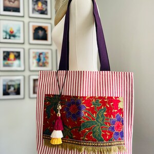 Colorful and Whimsical, Large Tote Bag. Perfect for Summer Outings and ...