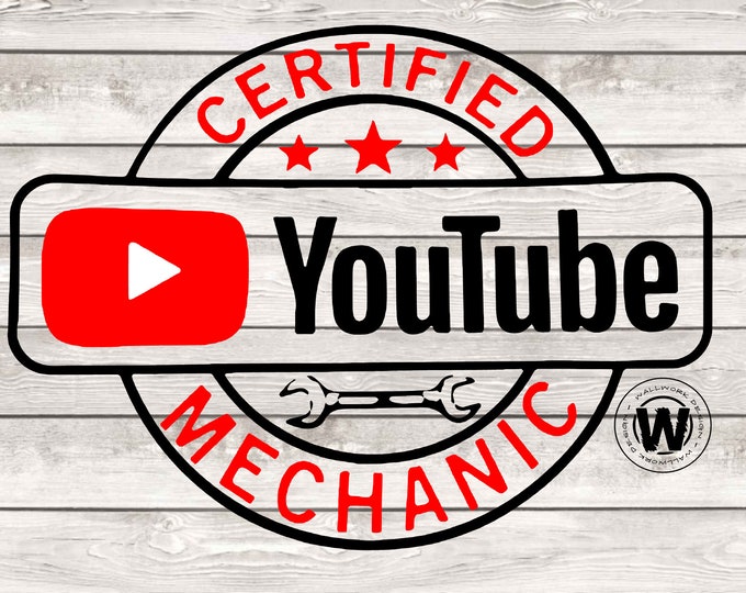 Certified Youtube Mechanic, Hard Hat, Laptop, Water Bottle, Cooler ...