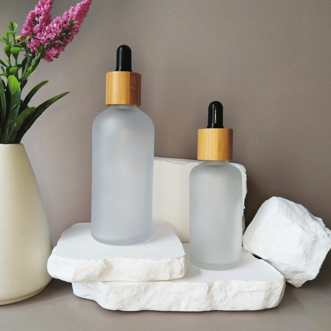 Frosted Glass Dropper Bottle, Essential Oil Bottles, Refillable ...
