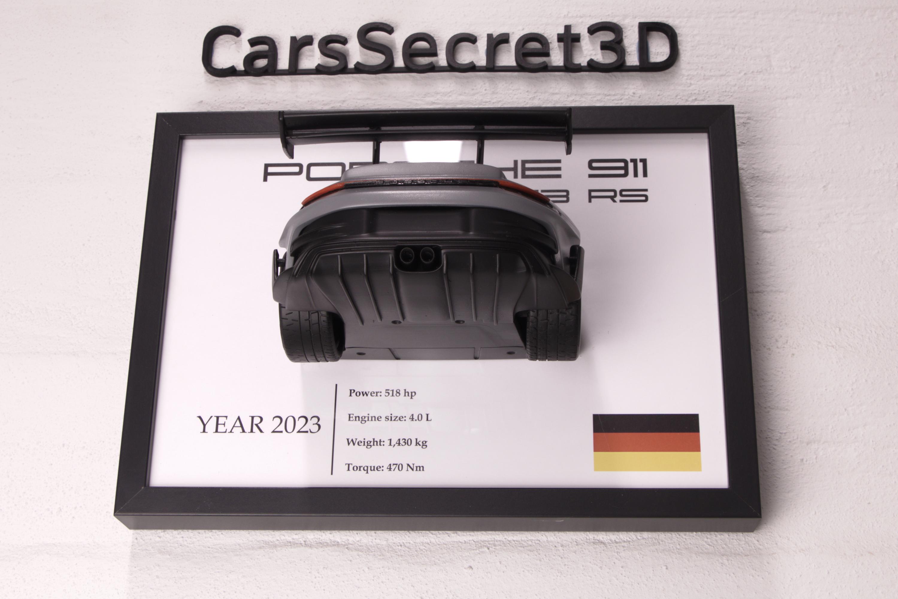 3D Frame Wall Art Porsche 911 GT3 Rs Turbo3d Sports Car Framed Decor ...
