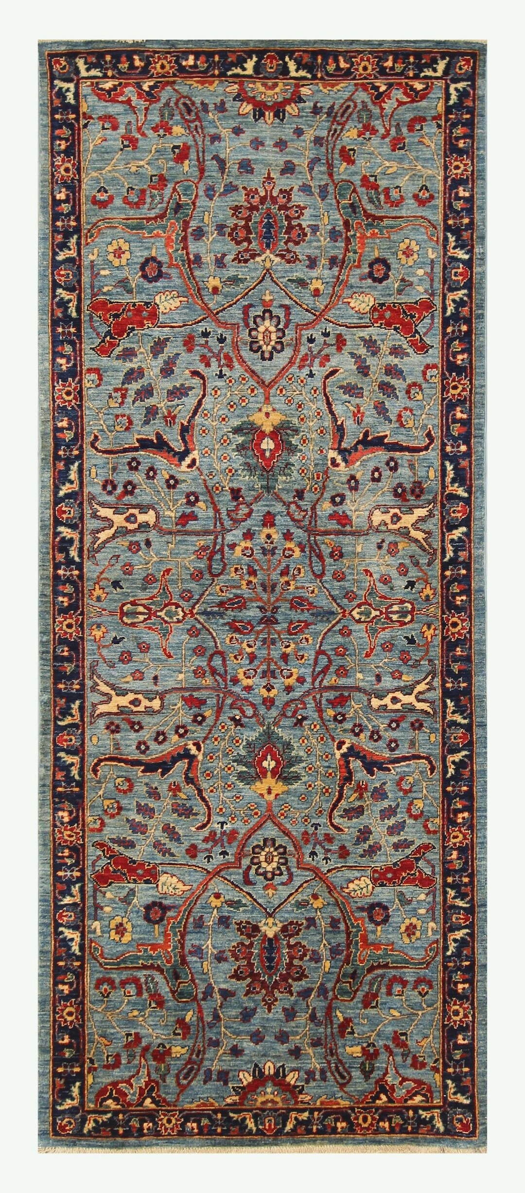 3x6 Bue Bidjar Area Rug - Persian Style Afghan Hand Knotted Wool ...