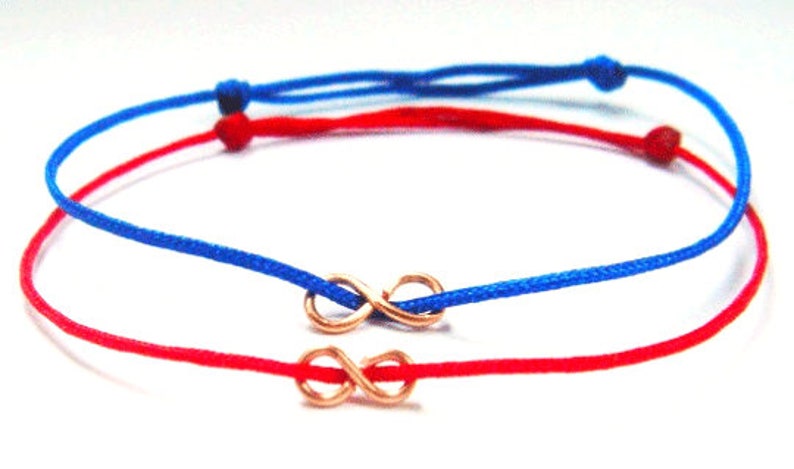 Rose Gold Color Infinity Red String Bracelet, Infinity Bracelet, Simple ...