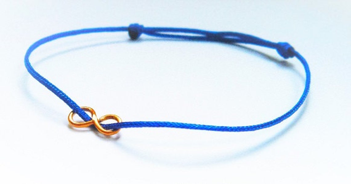 Rose Gold Color Infinity Red String Bracelet, Infinity Bracelet, Simple ...