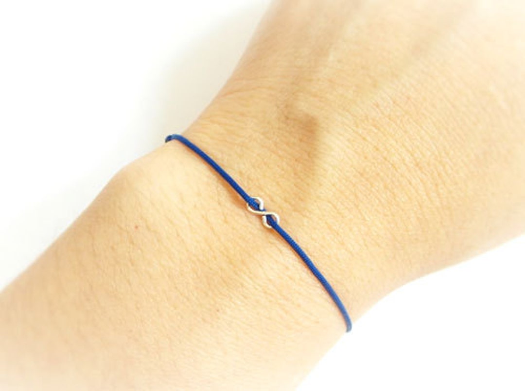 Silver Infinity Blue String Bracelet, Infinity Bracelet, Him and Her ...