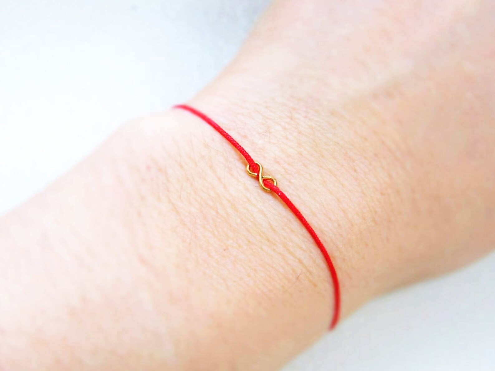 Black String Bracelet Gold Infinity Symbolic Bracelet | Etsy