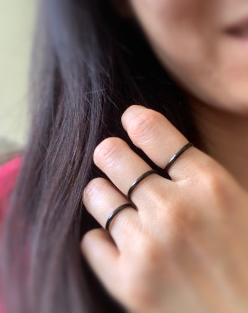 Simple Black Ring Thin Black Ring Black Ring for Couple - Etsy