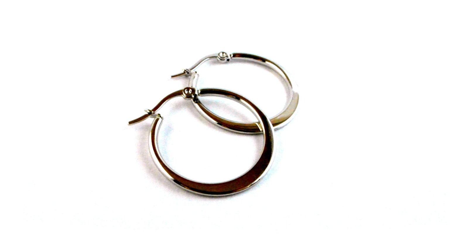 25mm Stainless Steel Hoop Earrings – Minimalist Sleek Hoops, Waterproof ...