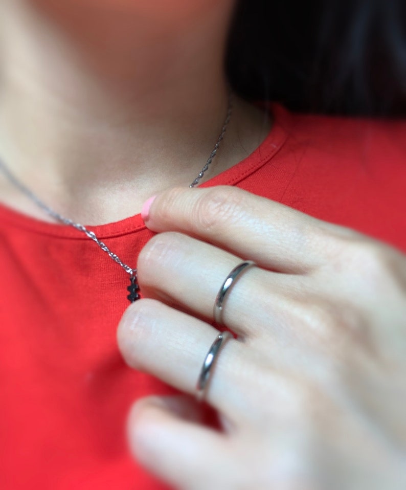 Black Ring Thin Black Ring Stackable Ring Black Jewelry | Etsy