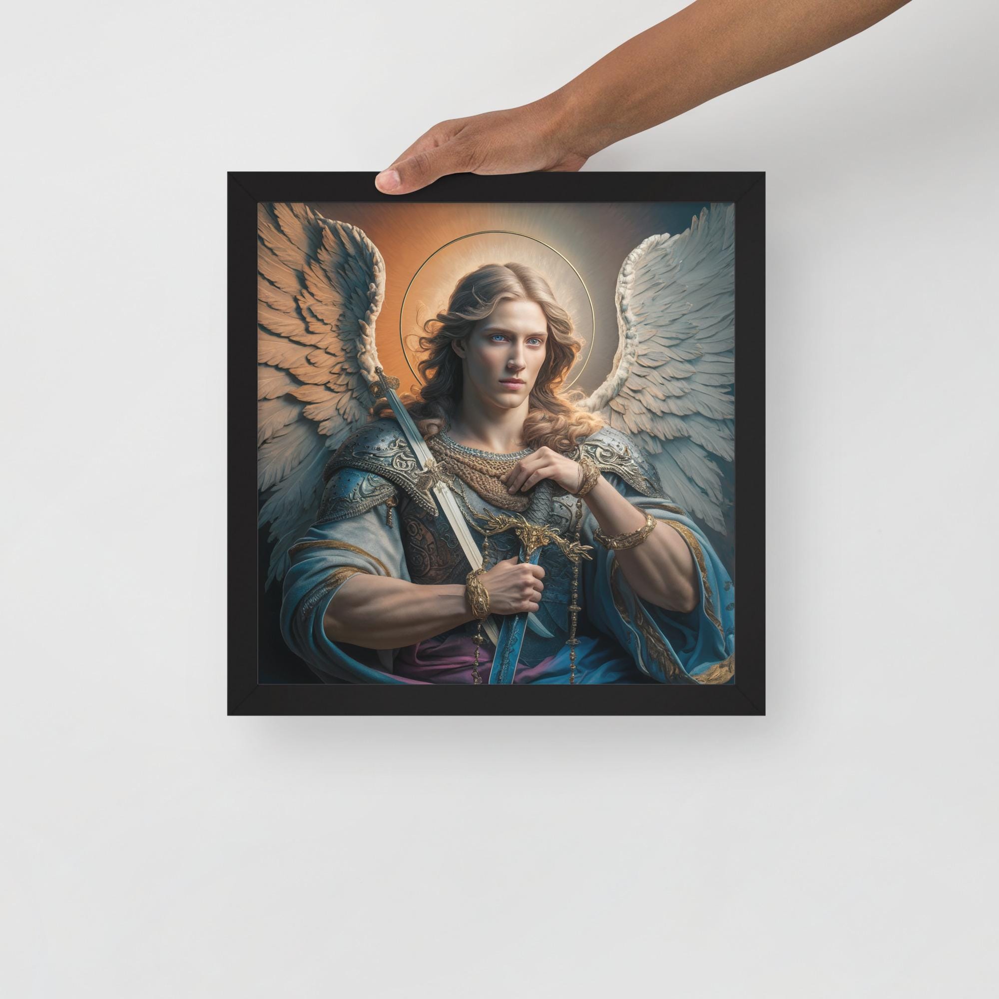 Archangel Michael Wall Art / Enhanced Matte Framed Poster / Saint ...