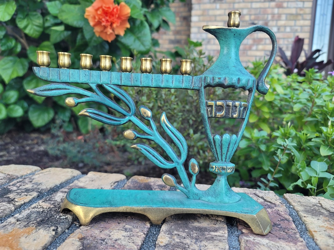 Brass Menorah / Jewish Antique / Sephardic Menorah / Israelite Art / Jewish Holiday Decor ...
