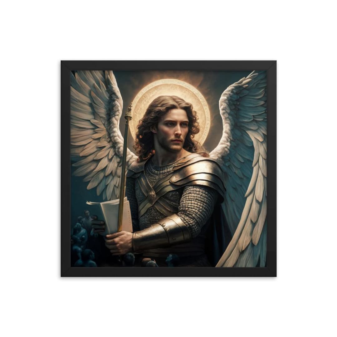 Archangel Gabriel / Matte Framed Poster / God's Messenger in a Modern ...