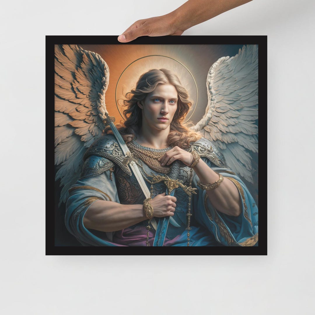Archangel Michael Wall Art / Enhanced Matte Framed Poster / Saint ...