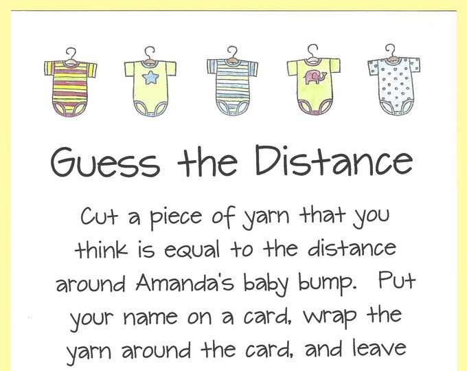 Guess the Distance Baby Shower Game Measure Moms Tummy - Etsy