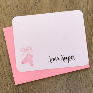 Ballet Slipper Cards - Ballet Note Cards, Ballet Thank You Notes ...