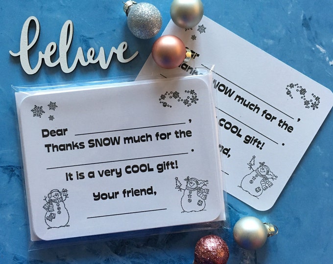 Childrens Christmas Thank You Cards - Fill in the Blank Cards, Color ...