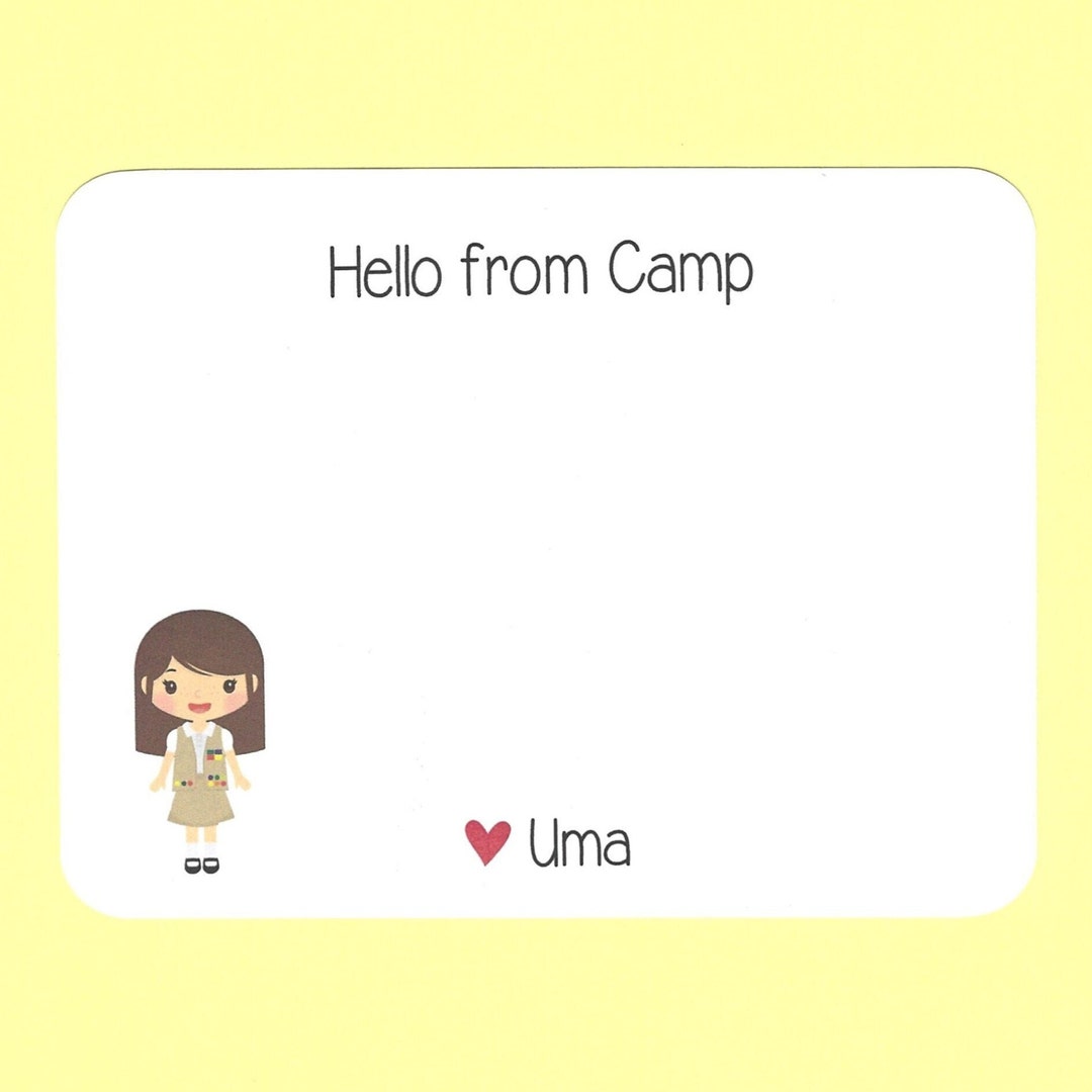 Scouts Camp Cards - (set of 10) Summer Camp Note Cards, Girls Summer ...