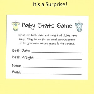 Baby Stats Shower Game - Baby Email Announcement Game, Guess the Date ...