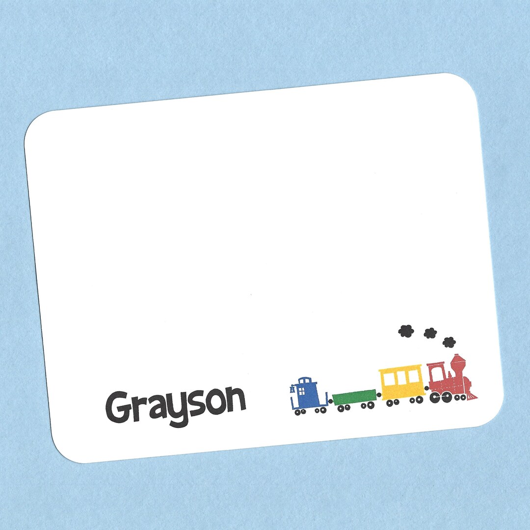 Choo Choo Train Note Cards - (set of 10) Primary Train Note Cards, Cute ...
