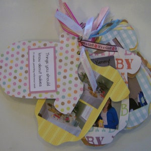 Baby Shower Advice Book and Game - GRAY & TAN STRIPE Book - Custom Baby ...