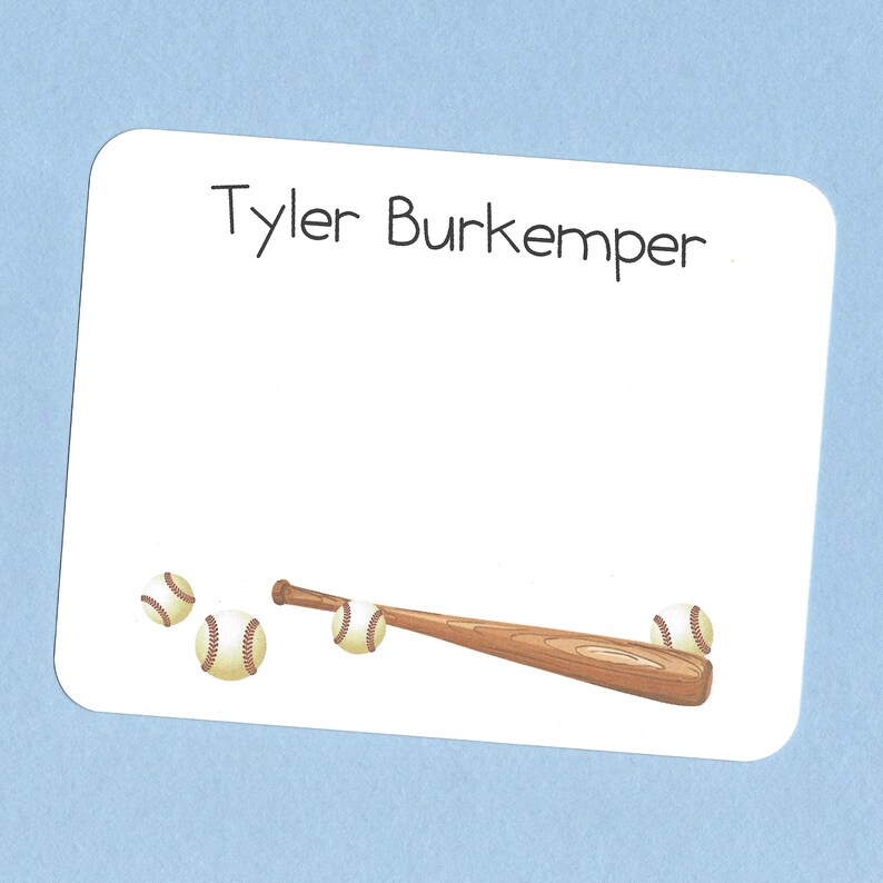 Baseball Note Cards Custom Boys Note Cards Personalized | Etsy