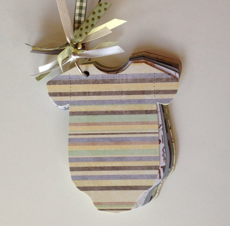 Baby Shower Advice Book and Game - YELLOW & BROWN STRIPES Book - Fun ...