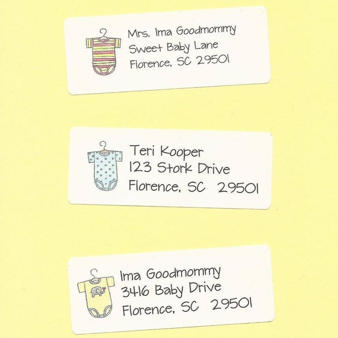 Baby Return Address Labels - Baby Shower Labels, Baby Shower Thank You ...